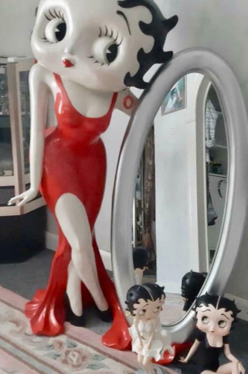 Betty Boop Figurine With Mirror Polystone 2000 Paramount Etsy