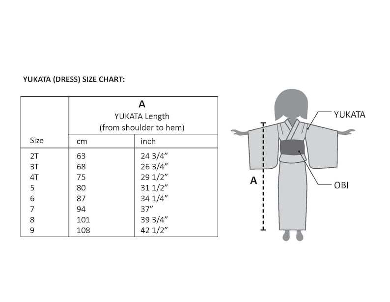 PDF Sewing Pattern: Yukata Kimono, Size 2T - 9 Pattern and Step by Step ...