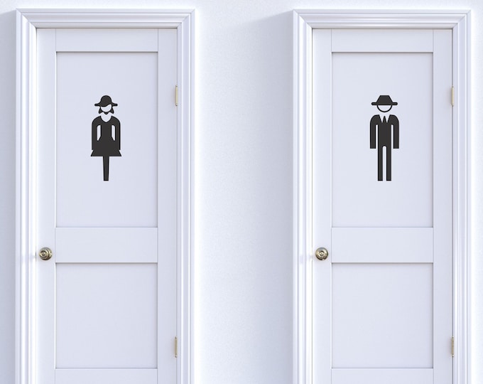Bathroom WC Sign Decal Sticker Restroom Vinyl Toilet Door | Etsy