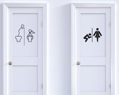 Bathroom Decor Bathroom Sign Decals Toilet Stickers Restroom - Etsy