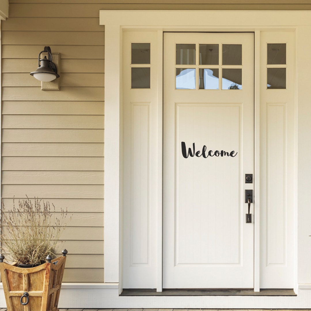 Welcome Door Decal: Vinyl Home Phrase Sticker - Etsy