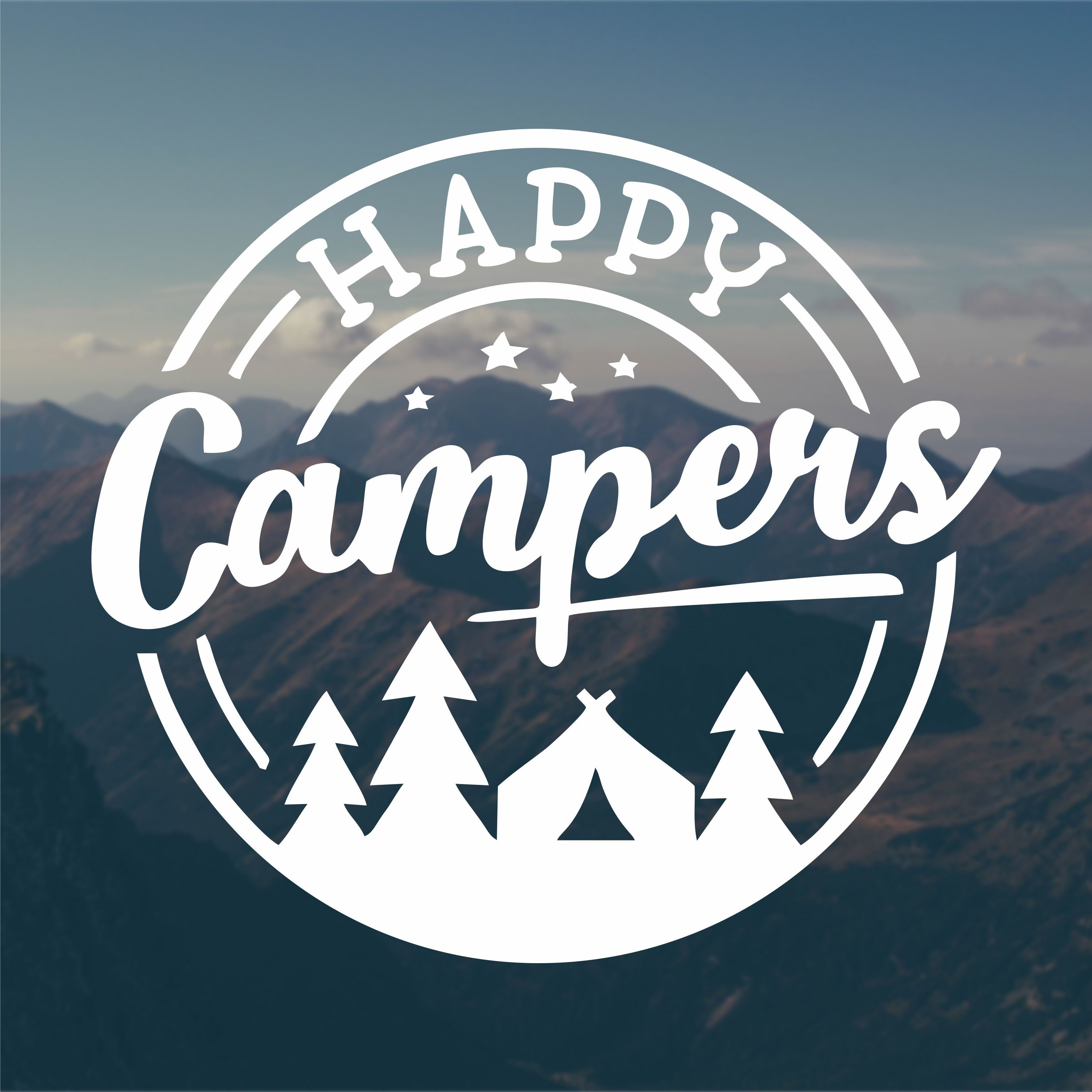 Happy Campers Decal Vinyl Sticker Campers Decal Car Decal - Etsy