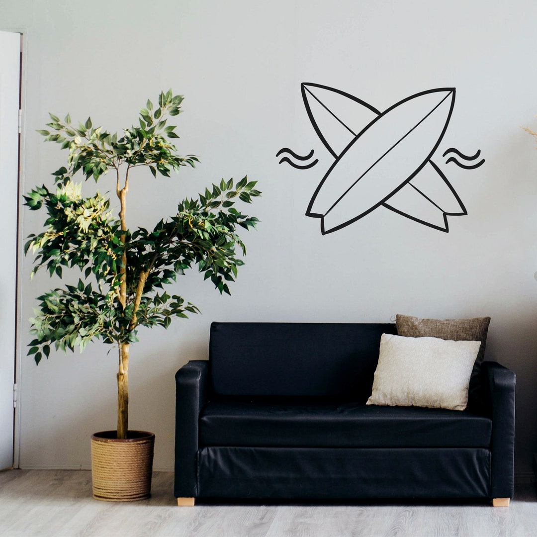Surfboard Wall Decal: Surf Sticker for Living Room Decor - Etsy