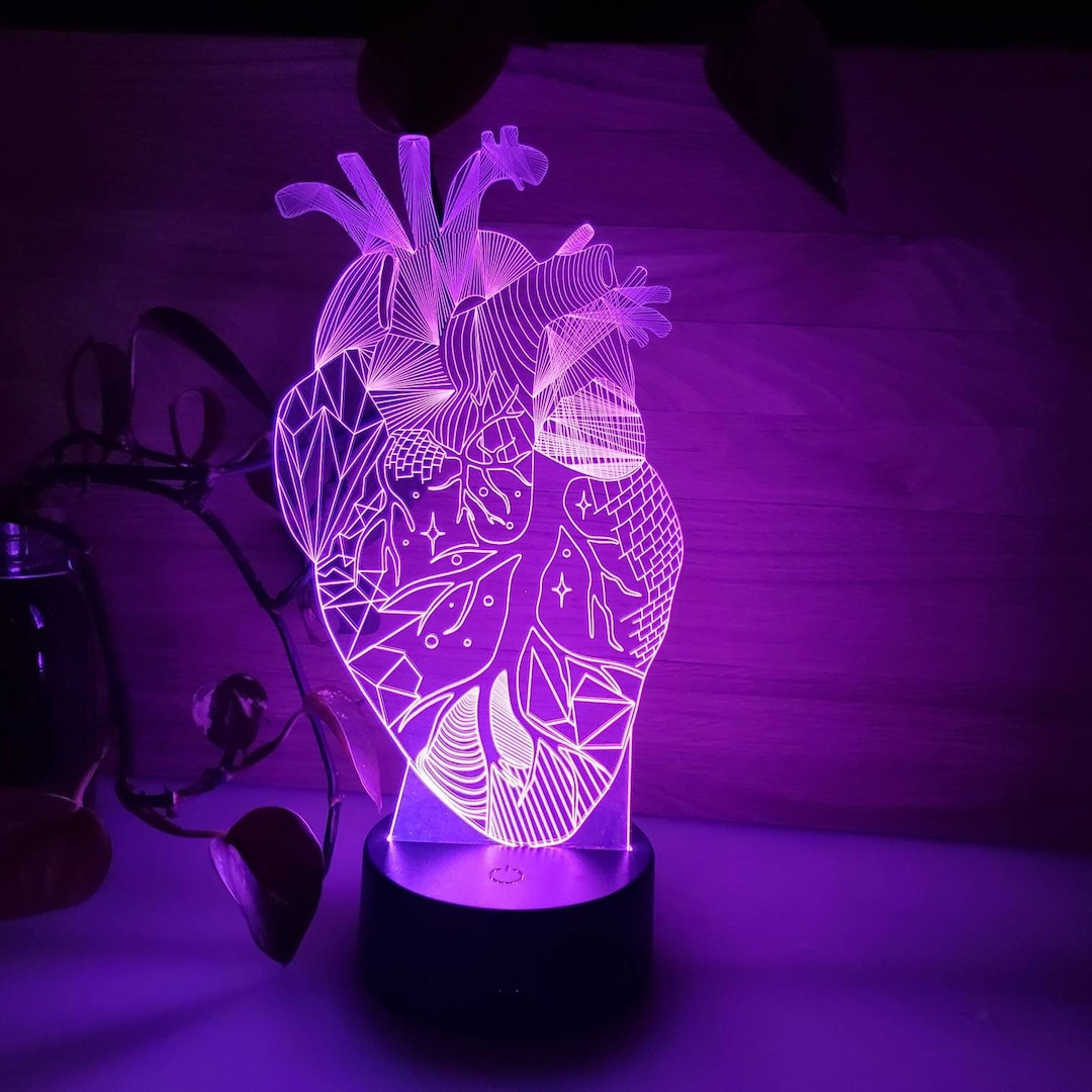3D Led Light, Heart Anatomy Light for Couples, Love Design Led Light, V ...