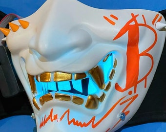 Berghain Sound Reactive Half Face Light up Mask Inspired by Cyberpunk ...