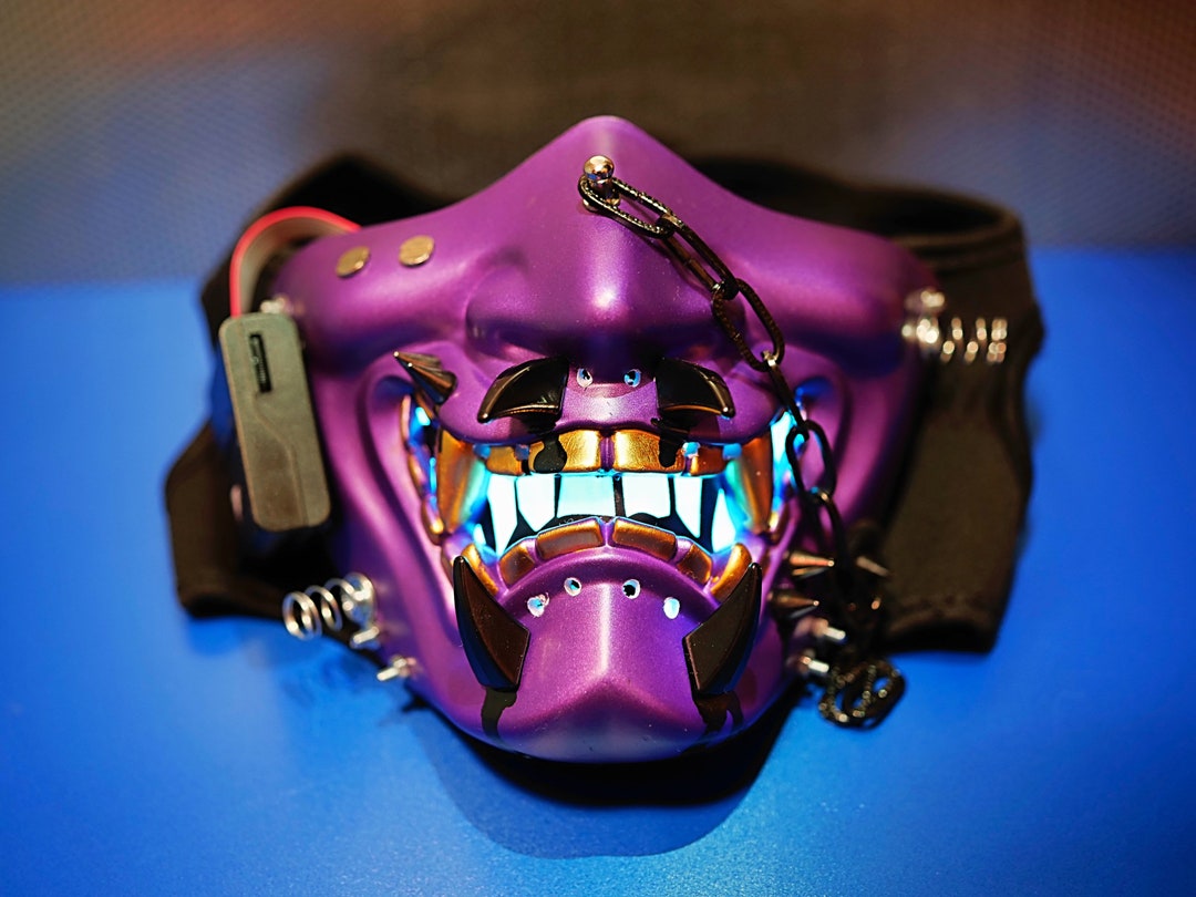 Franken Spider Sound reactive half face light up Mask Spooky version ...