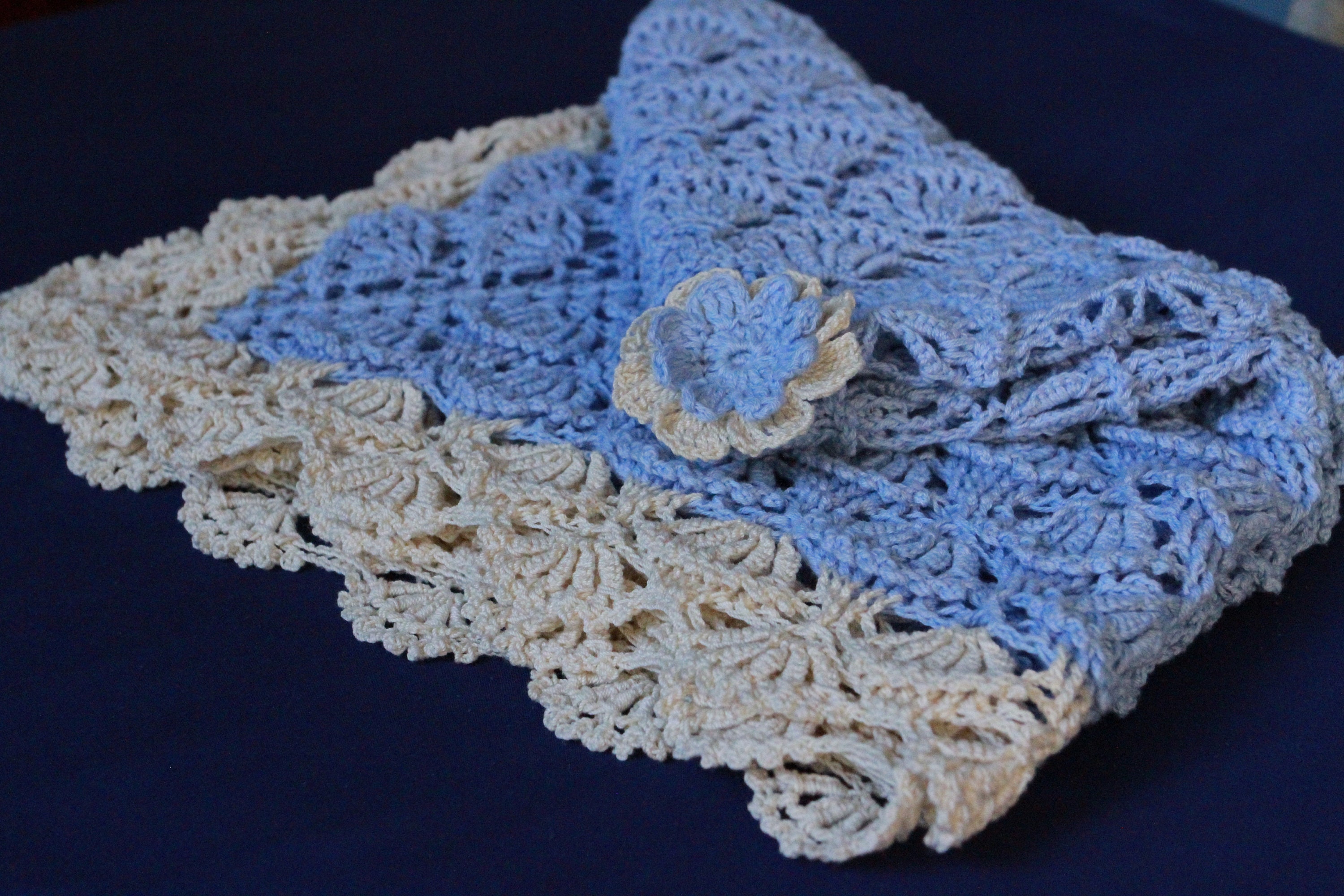 Handmade Blue Crochet Baby Blanket. Baby Boy Blanket. Baby Shower Gift ...