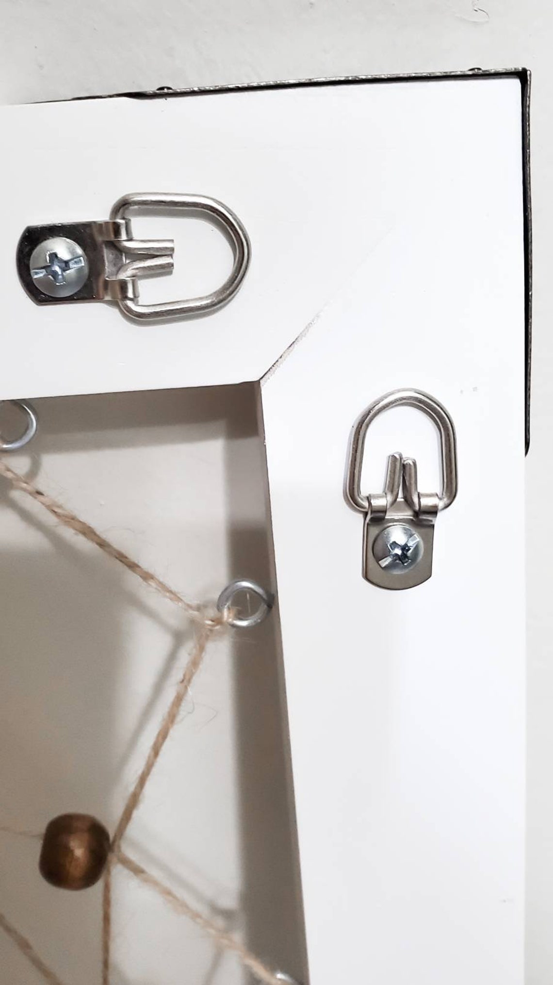 Rustic Wood Webbed Photo Display Hanging Art Jewelry Organizer Photo ...