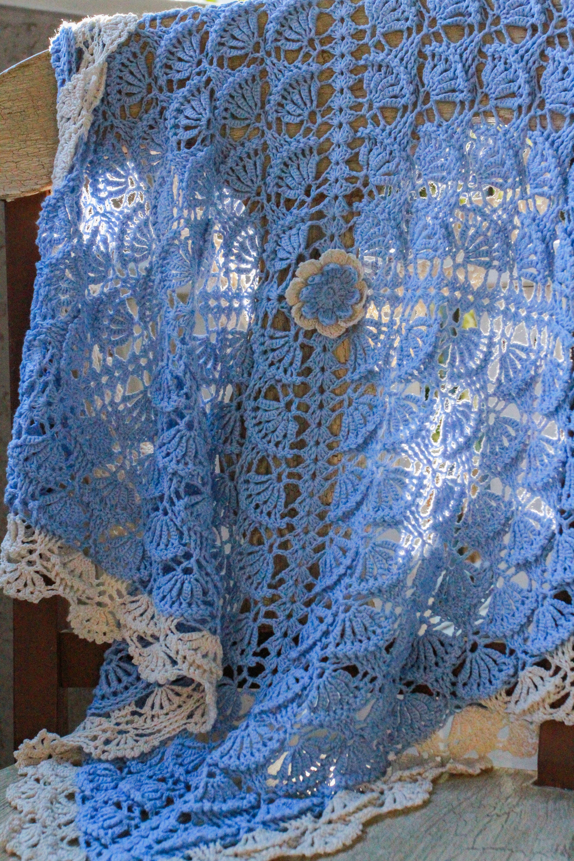 Handmade Blue Crochet Baby Blanket. Baby Boy Blanket. Baby - Etsy