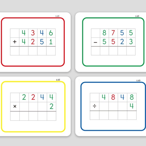 Montessori Math All Operations With Fractions - Etsy