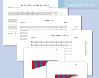 Montessori Math Red and Blue Number Rods Printable Material Print and ...