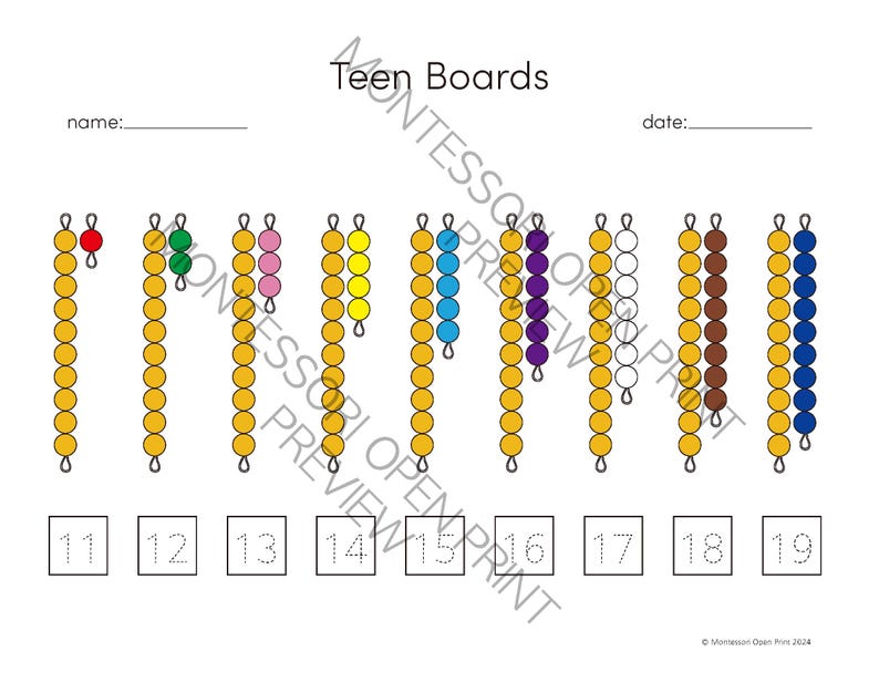 Montessori Math Teen Board - Etsy