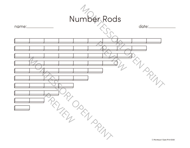 Montessori Math Number Rods - Etsy