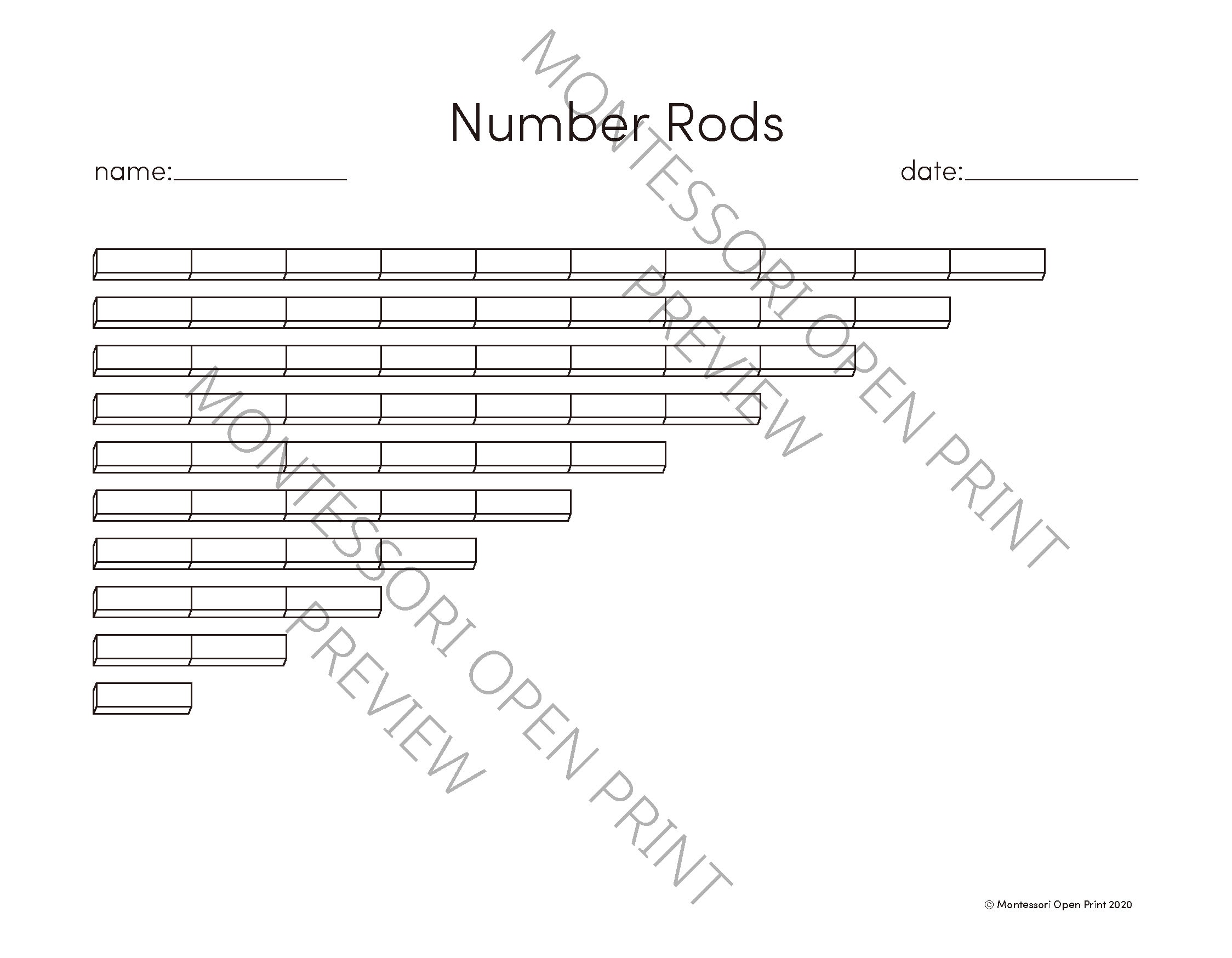 Montessori Math Number Rods - Etsy