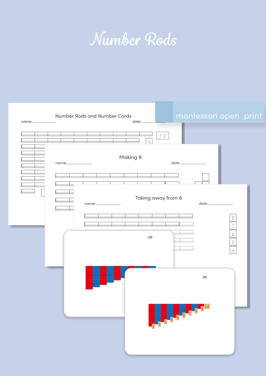 Montessori Math - Number Rods - Etsy