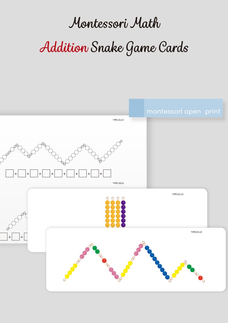 Montessori Math Addition Snake Game - Etsy