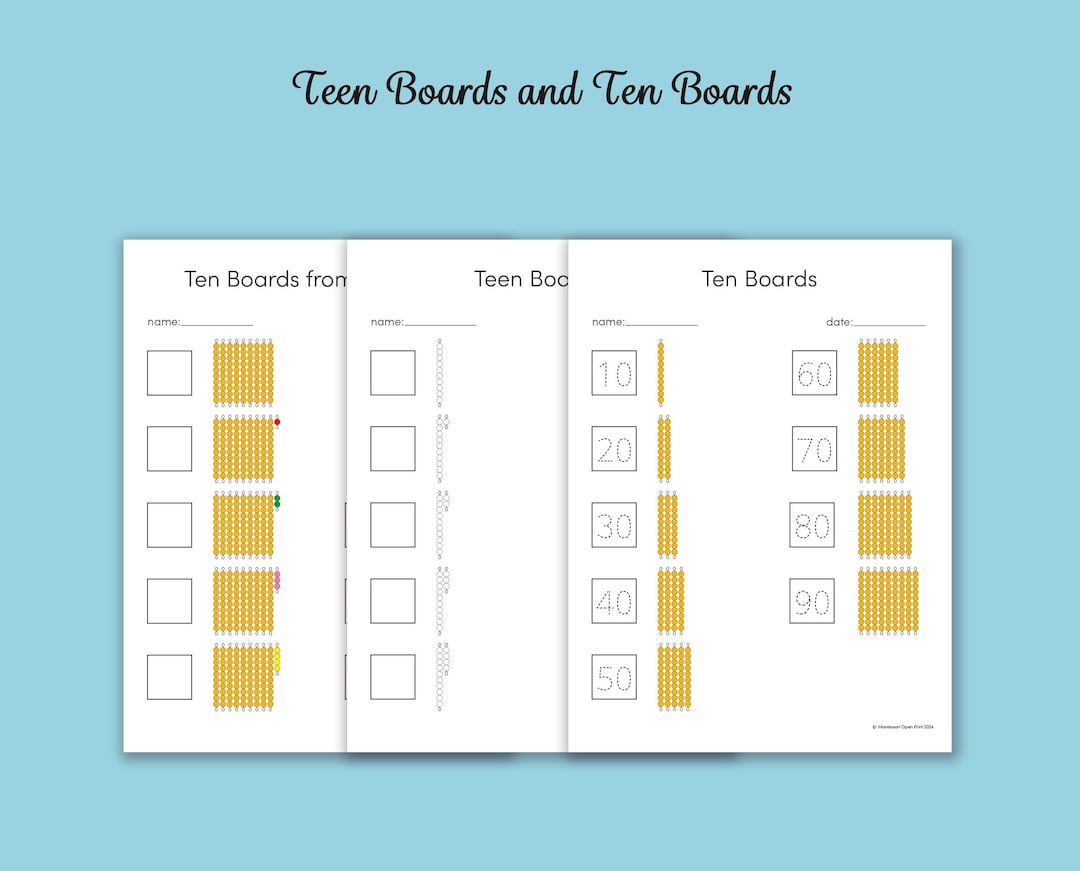 Montessori Math- Teen Boards and Ten Boards - Etsy