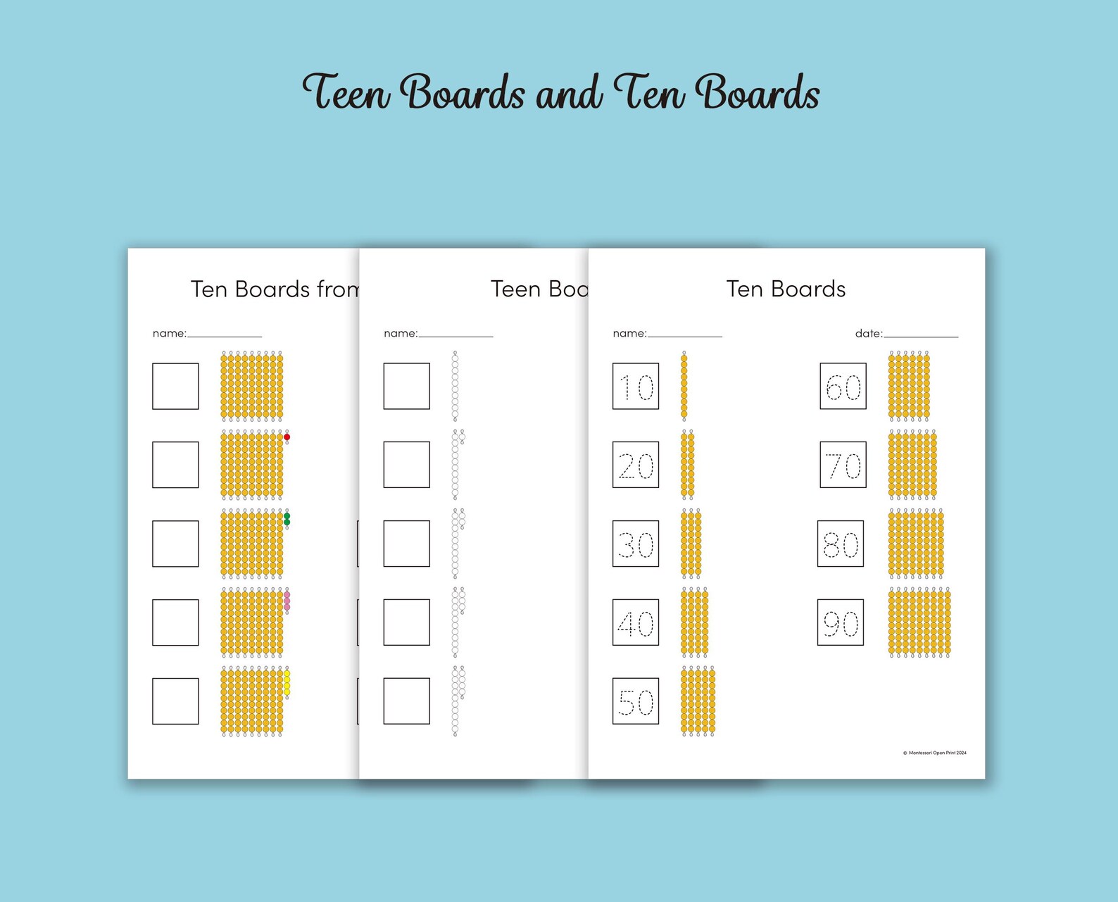Montessori Math Teen Boards and Ten Boards - Etsy