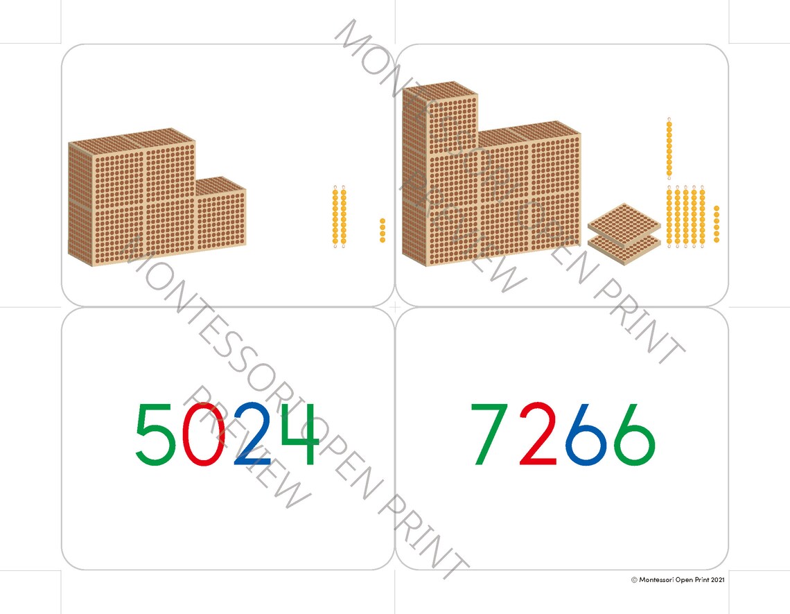 Montessori Math Place Value Cards - Etsy