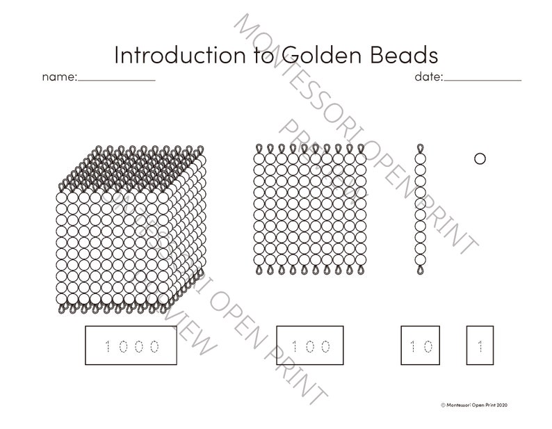 Montessori Math Introduction to Golden Beads - Etsy