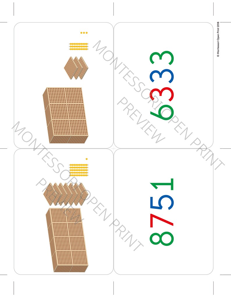 Montessori Math Place Value Cards | Etsy