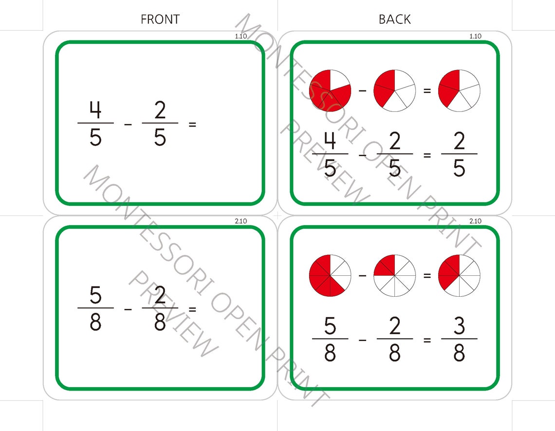 Montessori Math All Operations With Fractions - Etsy