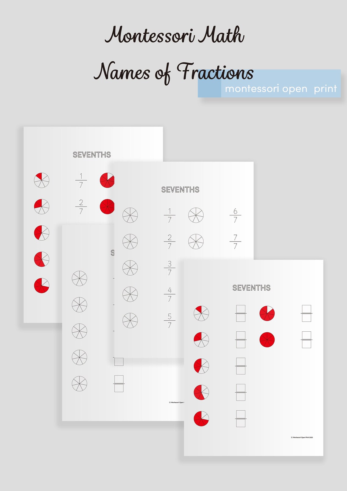 Montessori Math Names of Fractions - Etsy