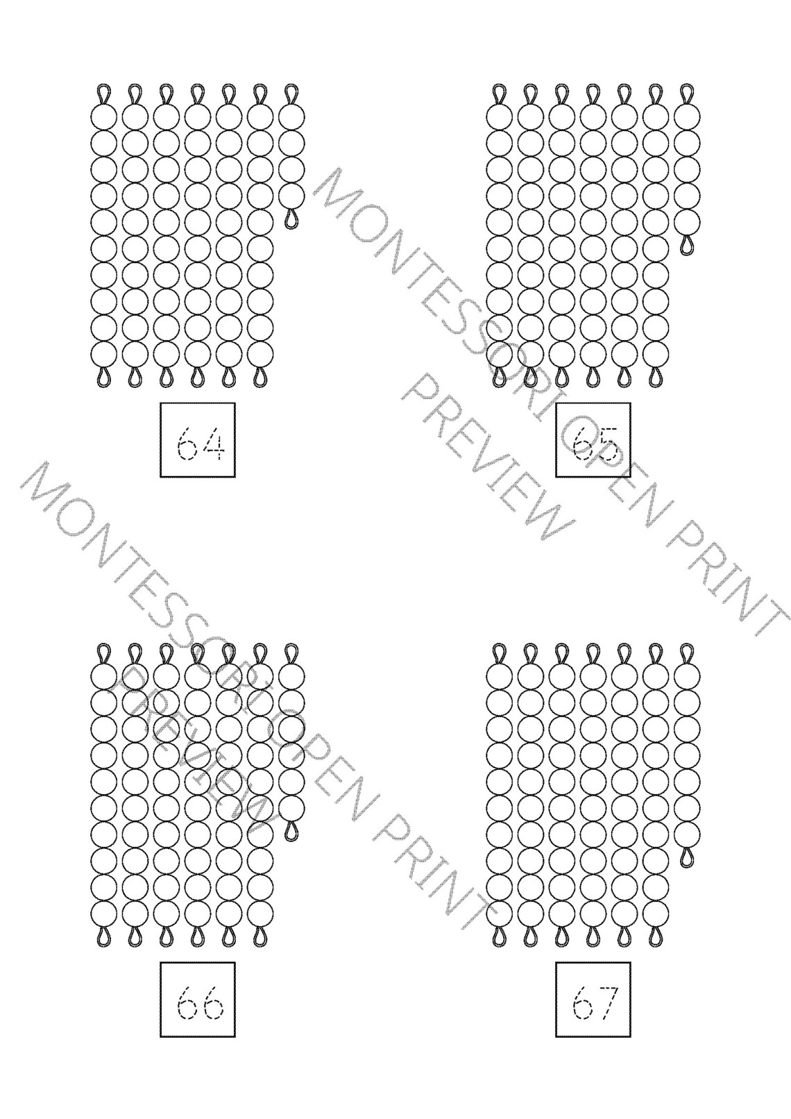 Montessori Math The Booklet of Colored Bead Bars From 1 to | Etsy