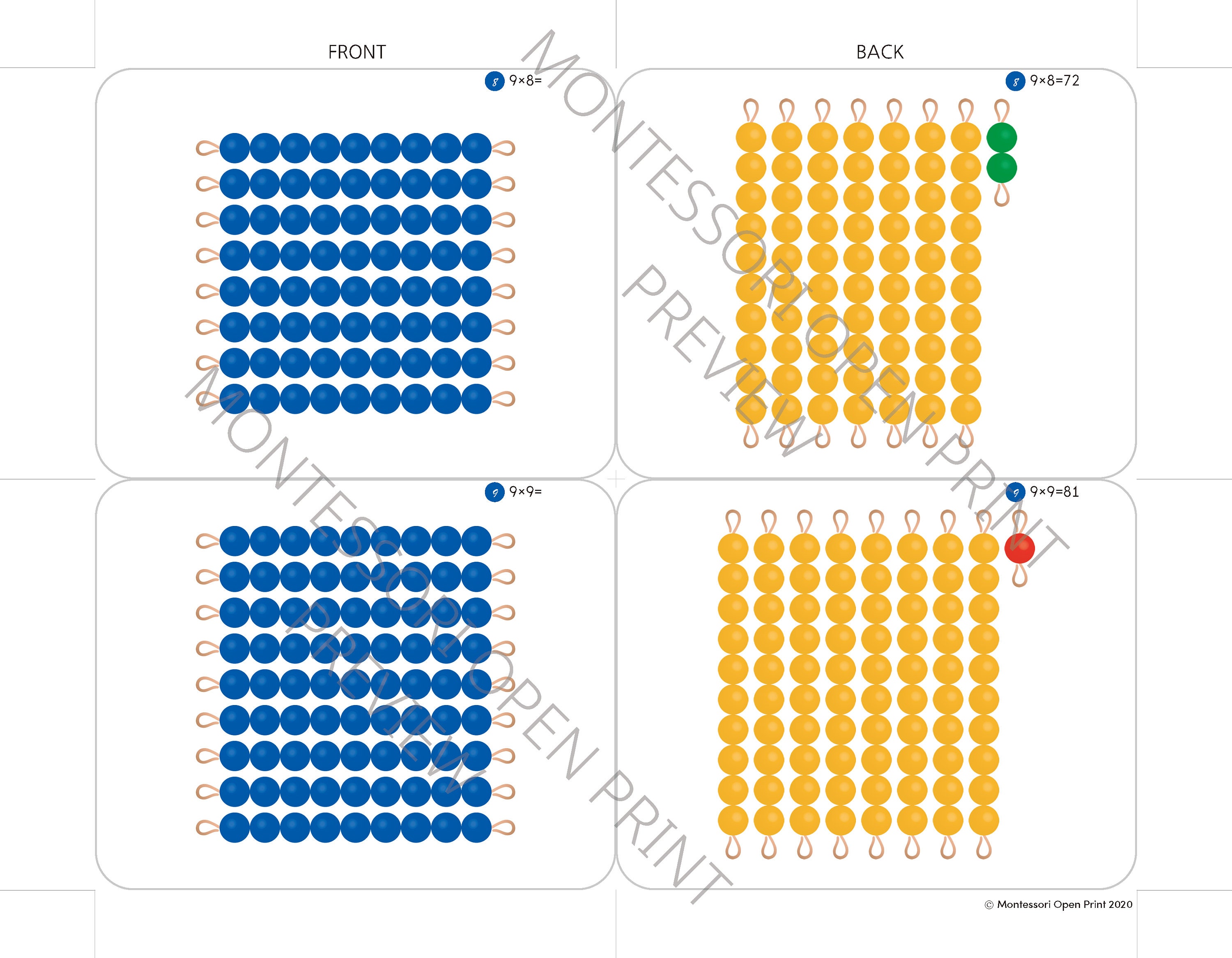 Montessori Math Multiplication With Bead Bars - Etsy Norway