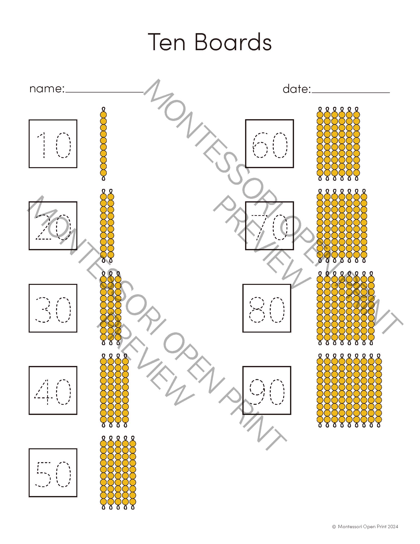 Montessori Math Teen Boards and Ten Boards - Etsy