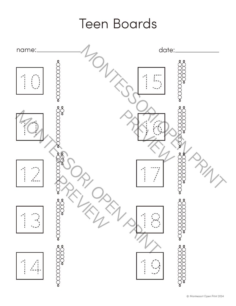 Montessori Math Teen Boards and Ten Boards - Etsy