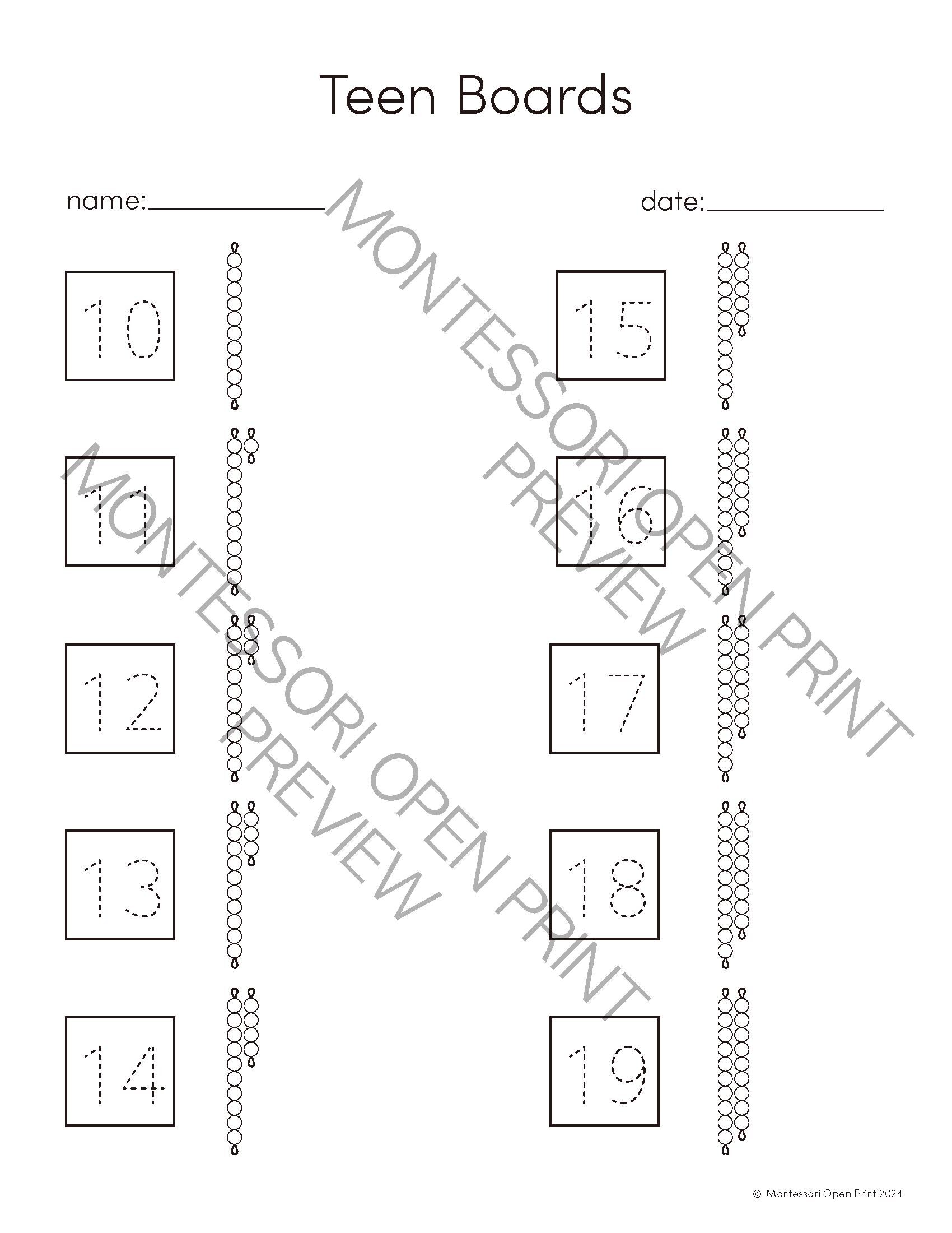 Montessori Math Teen Boards and Ten Boards - Etsy