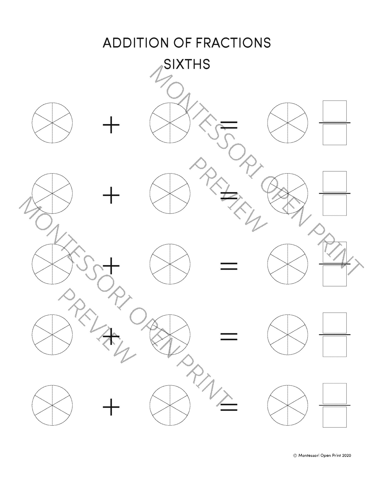 Montessori Math Addition of Fractions With Like Denominators - Etsy