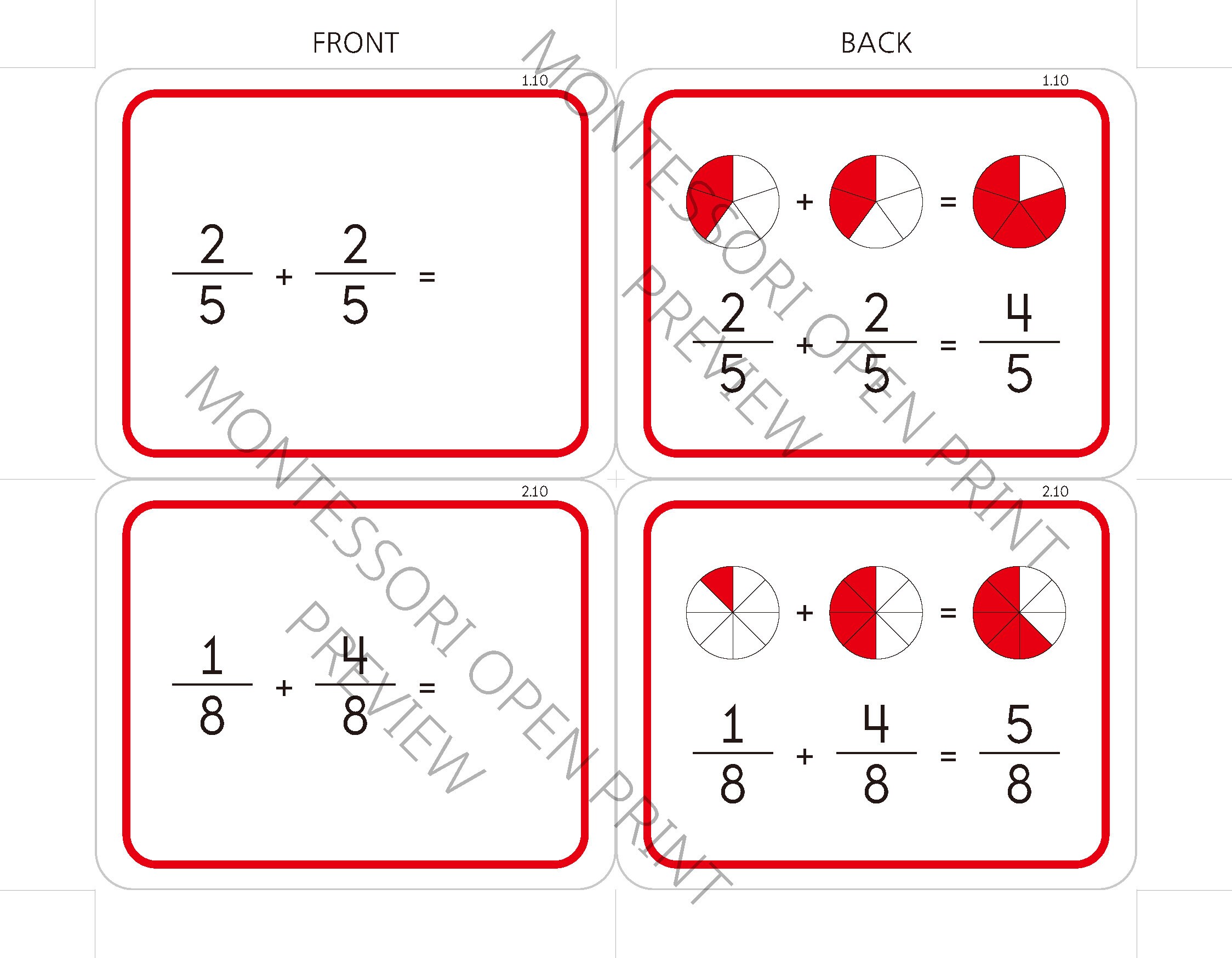 Montessori Math All Operations With Fractions - Etsy
