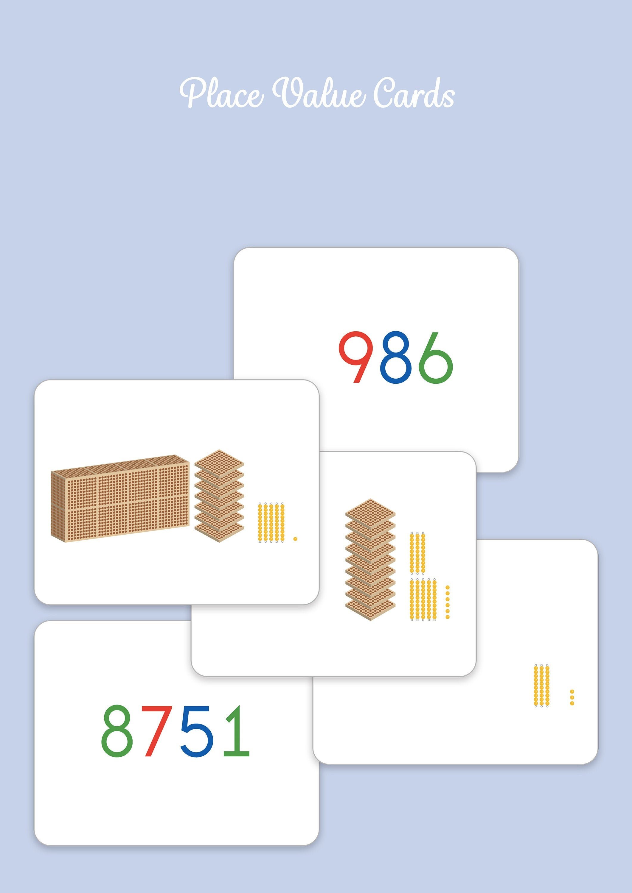 Montessori Math Place Value Cards - Etsy
