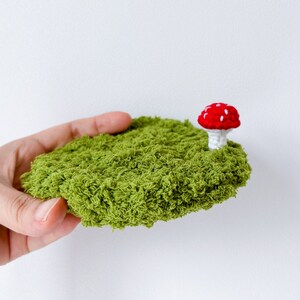 Cottagecore Coaster, Moss Mushroom Crochet Coaster, Hand Crocheted ...