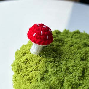 Cottagecore Coaster, Moss Mushroom Crochet Coaster, Hand Crocheted ...