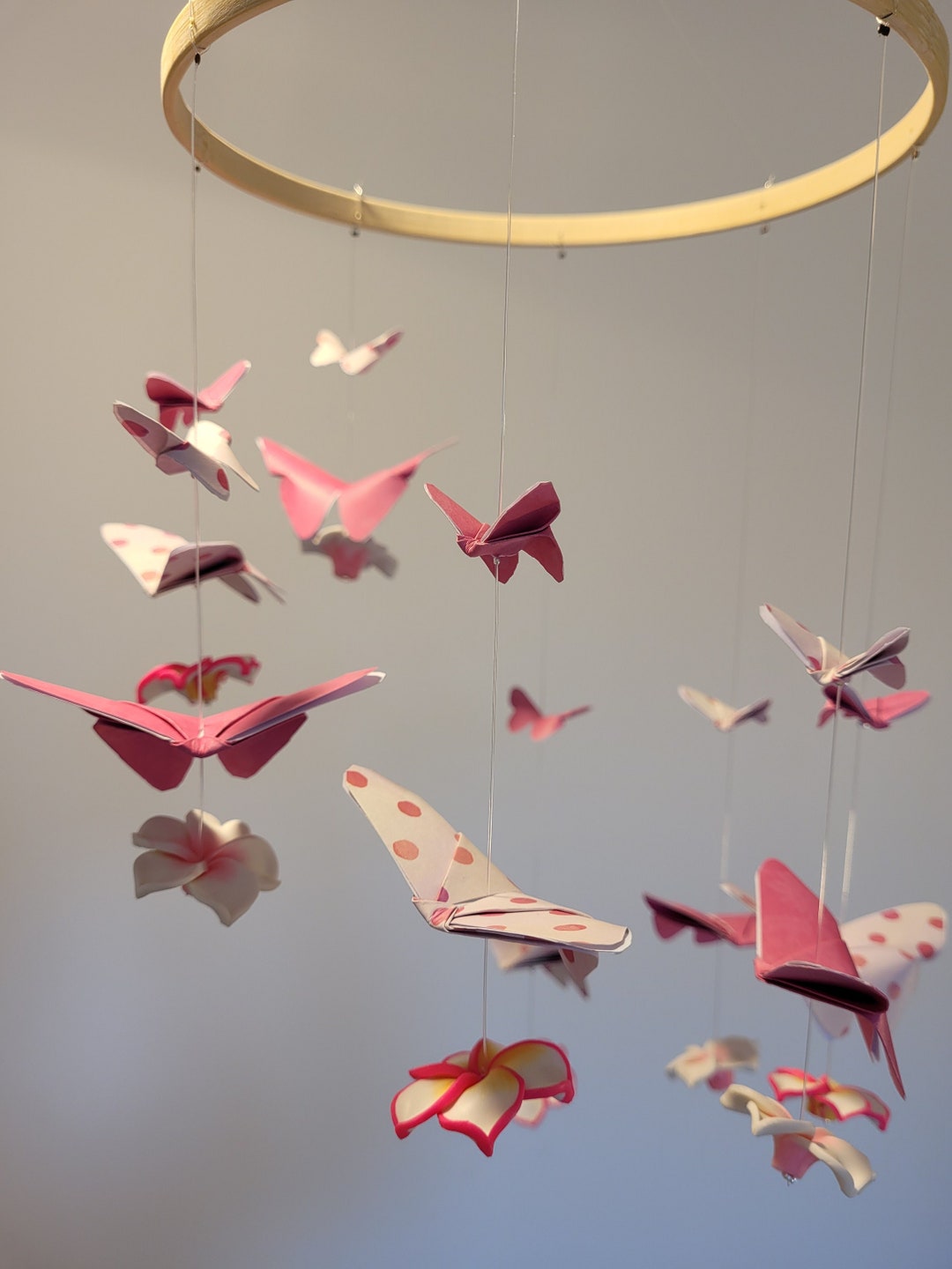 NEW!!! 016 - Baby Mobile / Suspension "spiral of Butterflies in Flower ...