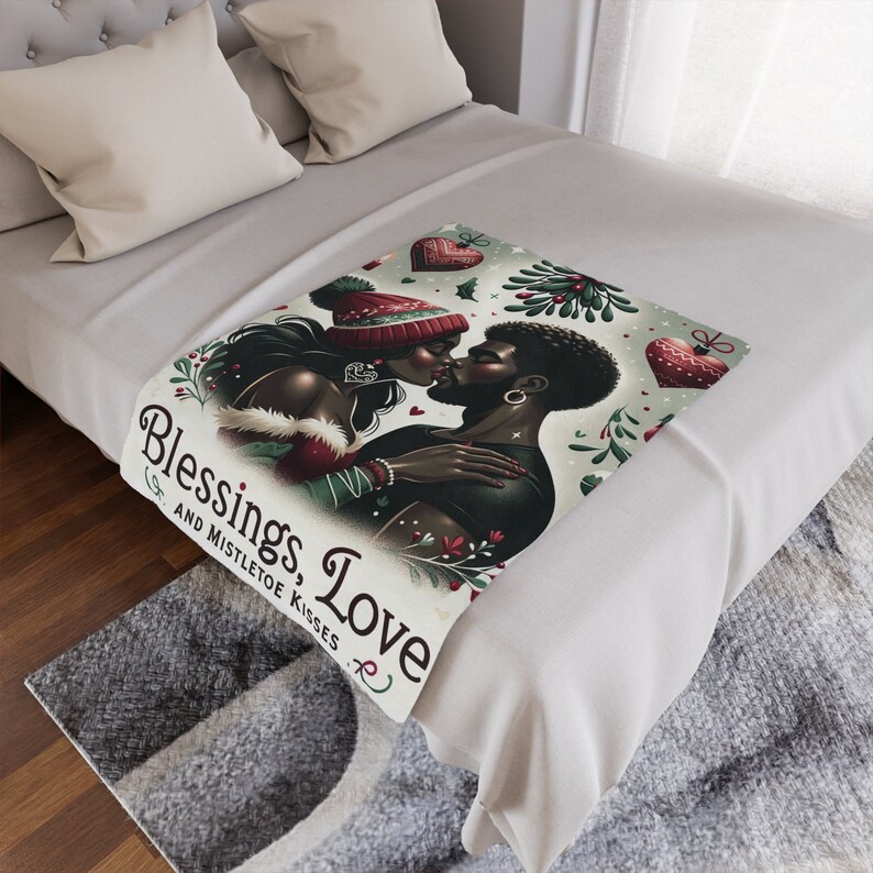Blessings, Love, and Mistletoe Kisses Throw Blanket - Etsy