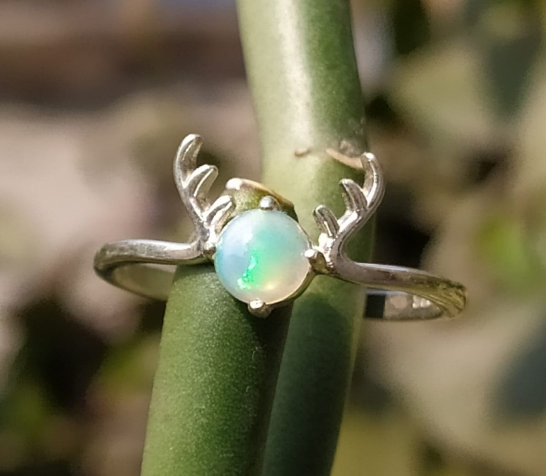 Made to Order Opal Animal Ring-ethiopian Opal Swamp Deer Ring-opal ...
