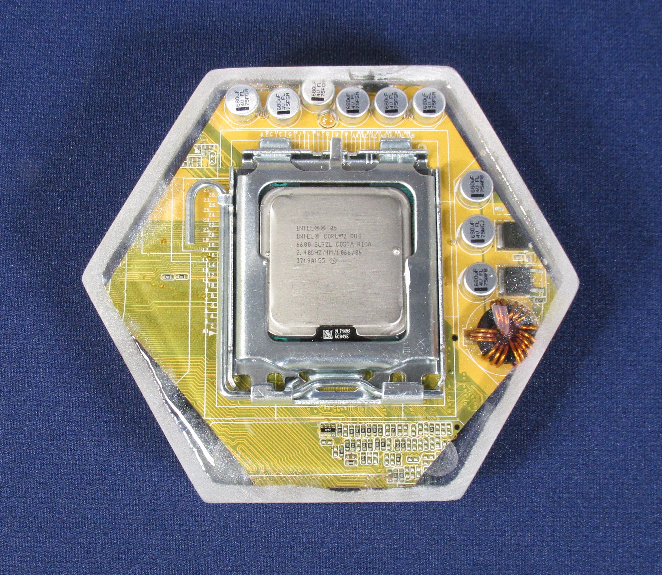 Intel Core 2 Duo SL9ZL & Motherboard Handmade Clear Epoxy Resin Coaster ...