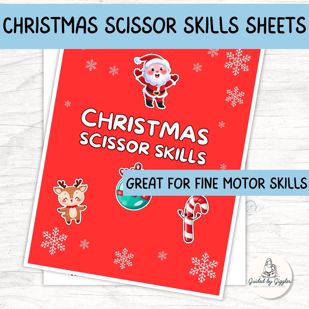 Holiday Scissor Skills Worksheets | Christmas Fine Motor Practice - Etsy