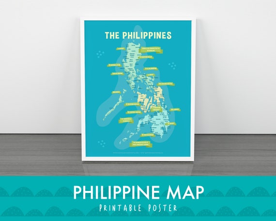 Philippine Map: Printable Poster for Kids wall Art Nursery | Etsy