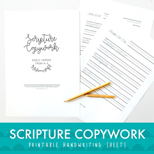 Scripture Copywork: Printable A-Z Bible Verses Handwriting - Etsy