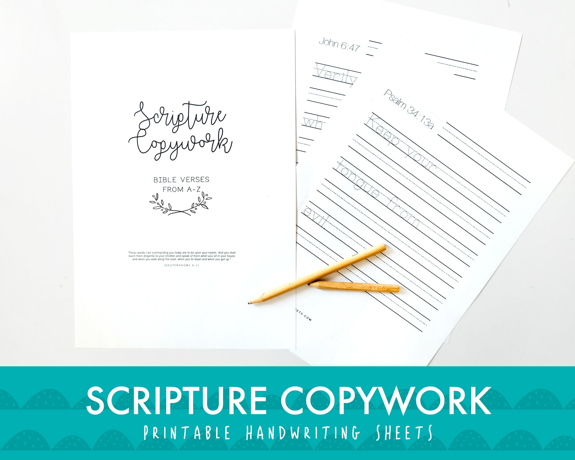 Scripture Copywork: Printable A-Z Bible Verses Handwriting Practice ...
