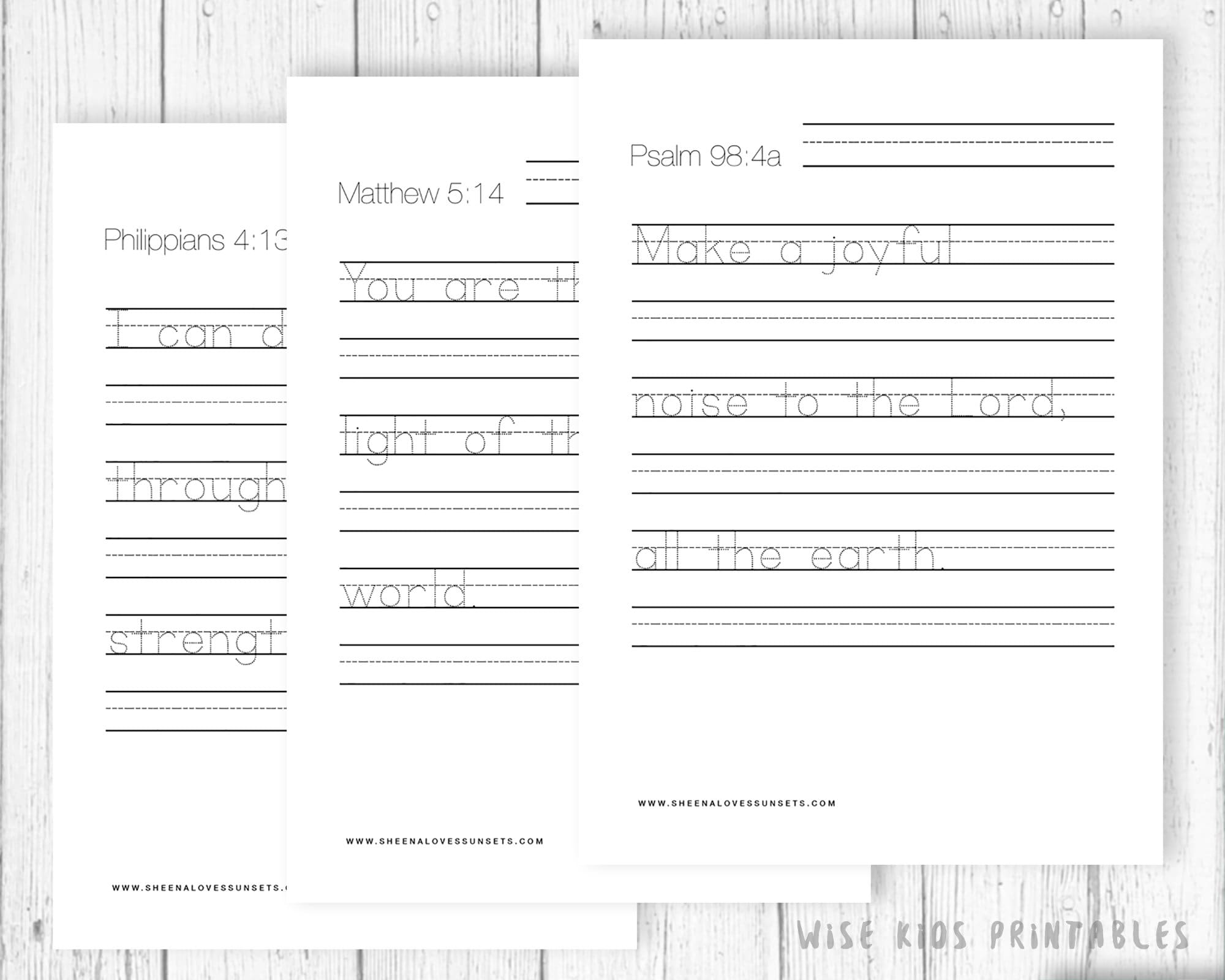Scripture Copywork: Printable A-Z Bible Verses Handwriting Practice ...