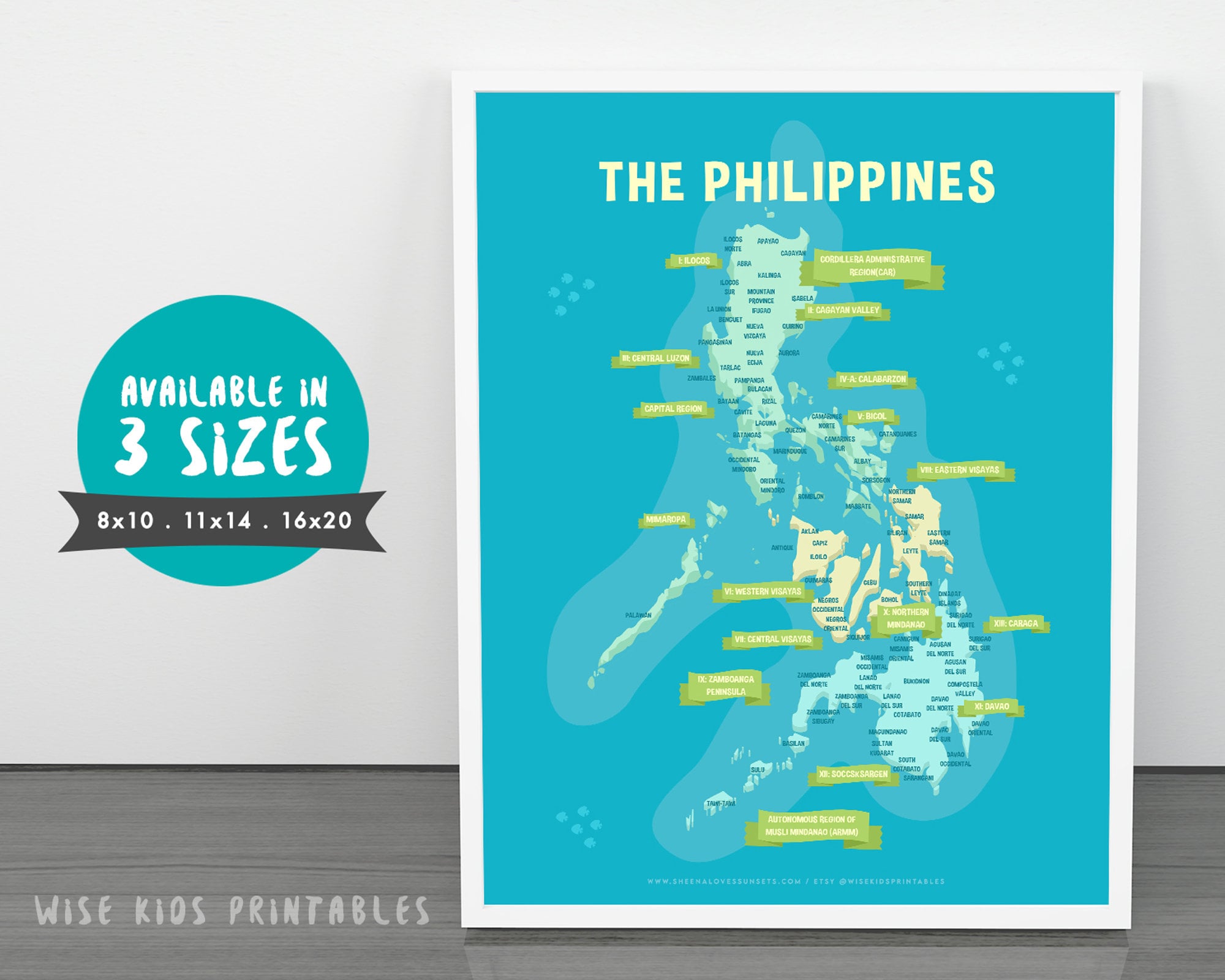 Philippine Map: Printable Poster for Kids (wall Art, Nursery Room Decor ...