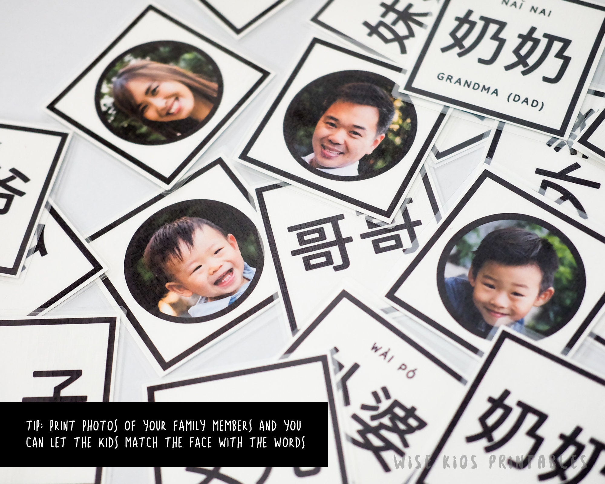 Family Members in Chinese Mandarin: Printable Flash Cards - Etsy