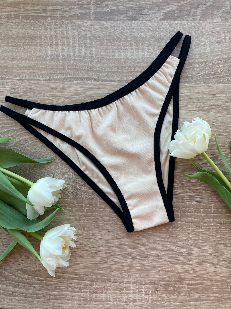 Bragas de algodón beige ropa interior sexy lencería - Etsy México