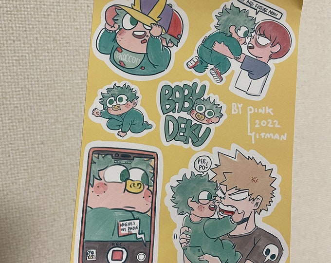 Baby Deku Sticker Sheet - Etsy